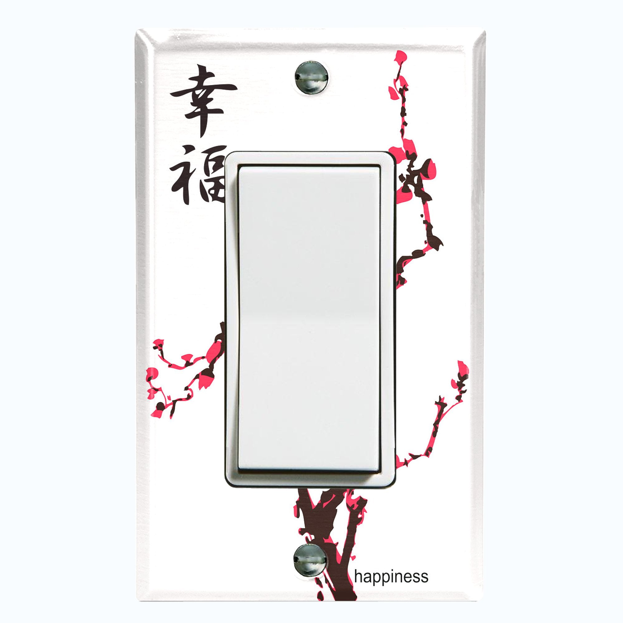 Metal Light Switch Plate Cover Japanese Pink Sakura Flower House Red ...