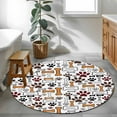 Dog Claws Round Rug 4ft Washable Circle Entryway Rugs Non Slip Pet Cat ...