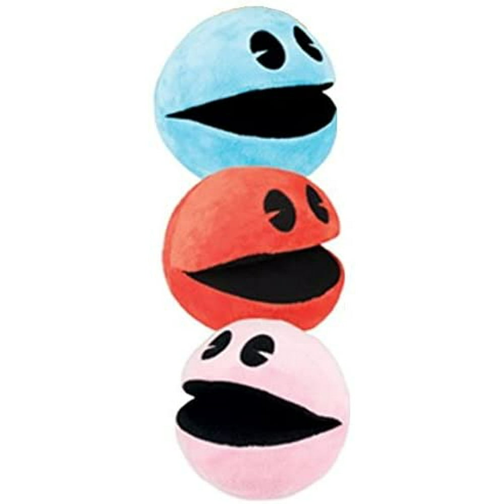 Pac-Man 4 Inch Plush Assortment - 1 Red, 1 Blue, and 1 Pink - Walmart ...