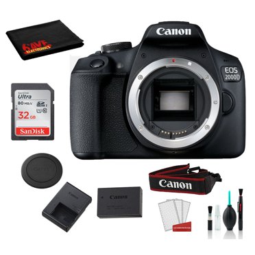 Canon EOS 4000D DSLR Camera Bundle with 18-55mm Lens + 2pc Kingston ...