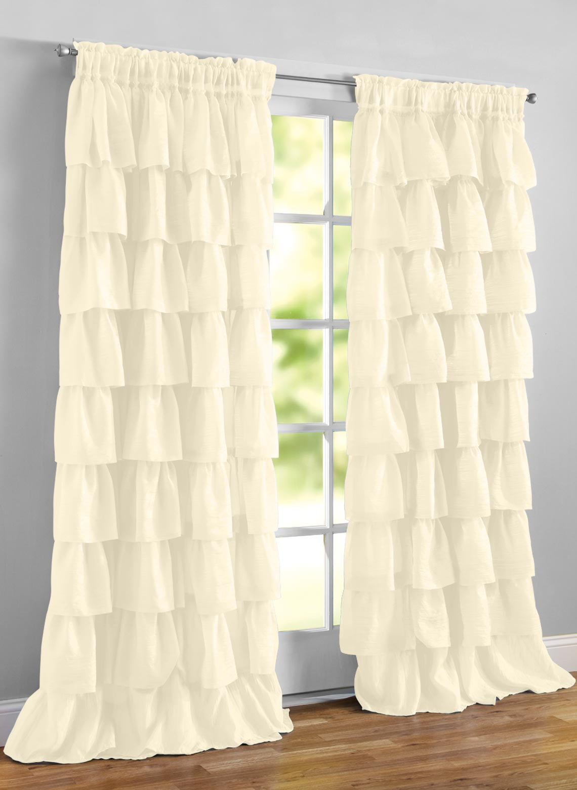 Ruffled Layered Curtains - Walmart.com