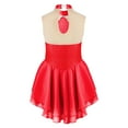 Linjinx Girl Sleeveless Shiny Rhinestones Ice Figure Skating Dress Dance Ballet Performance Red ...