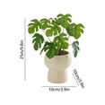 HuiXinOu Artificial Green Bonsai Desktop Potted Plant, Paper Pulp Pot ...