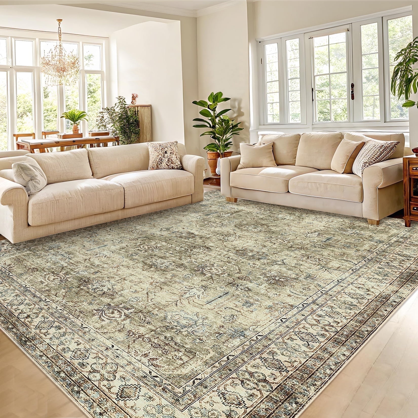 Click here for Yusazens 9x12 Vintage Persian Area Rug Machine Was... prices