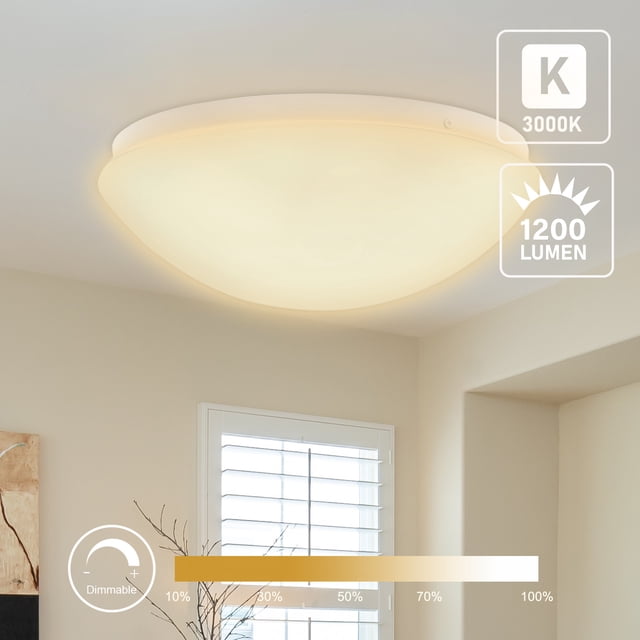 ENERGETIC 11 inch LED Flush Mount Ceiling Light Fixture, Dimmable, 1200 ...