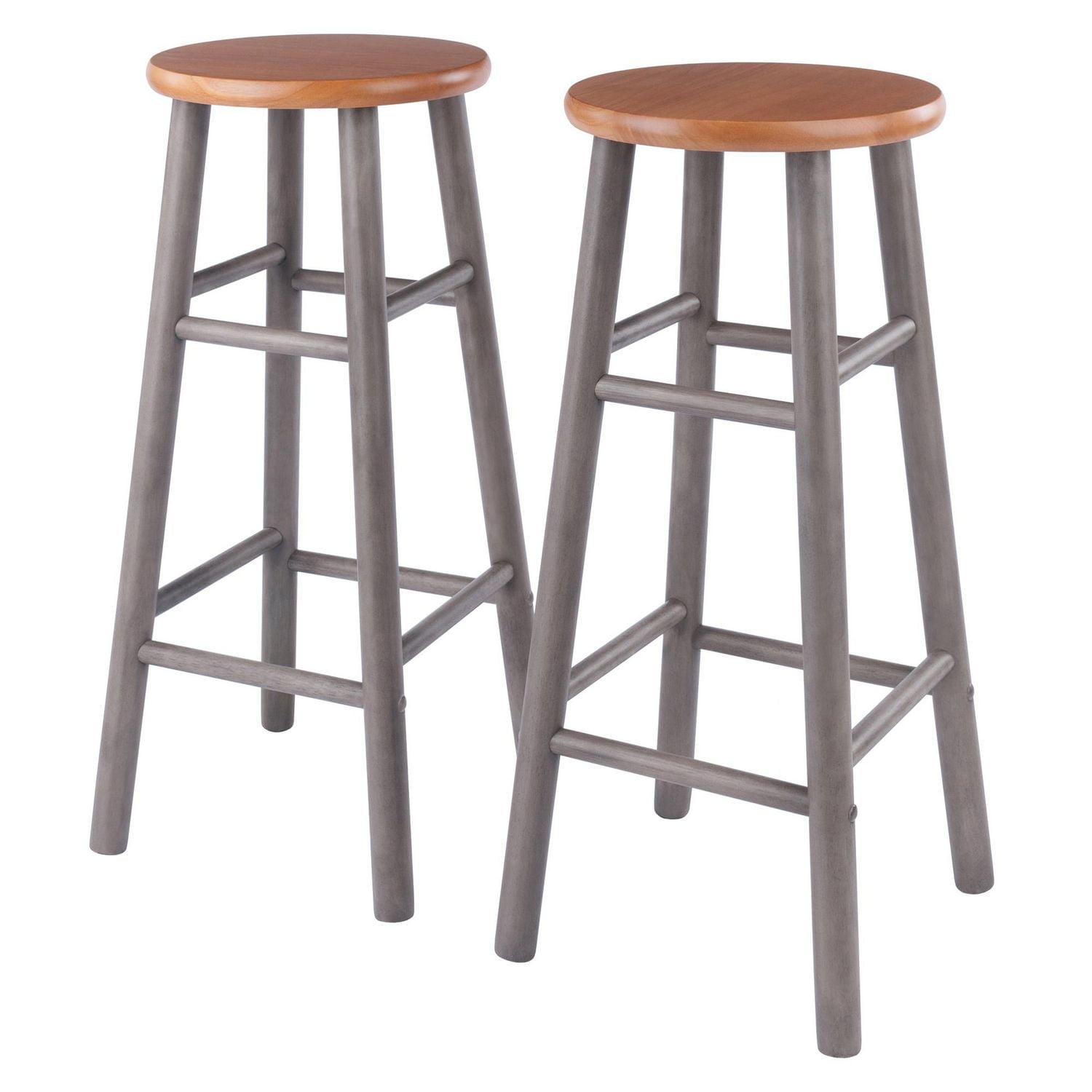 Click here for Winsome Huxton 2-Pc Bar Stool Set Gray And Teak prices