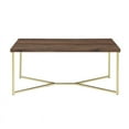 Pemberly Row 42" Coffee Table in Dark Walnut and Gold - Walmart.com