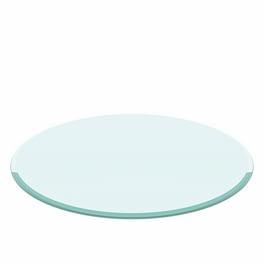24 Inch Round Tempered Glass Table Top black Glass 1 2 Inch Thick Beveled Polished Edge