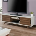 Denhour DH BASIC Mid-Century Modern White and Walnut 62-inch Wide 6 ...