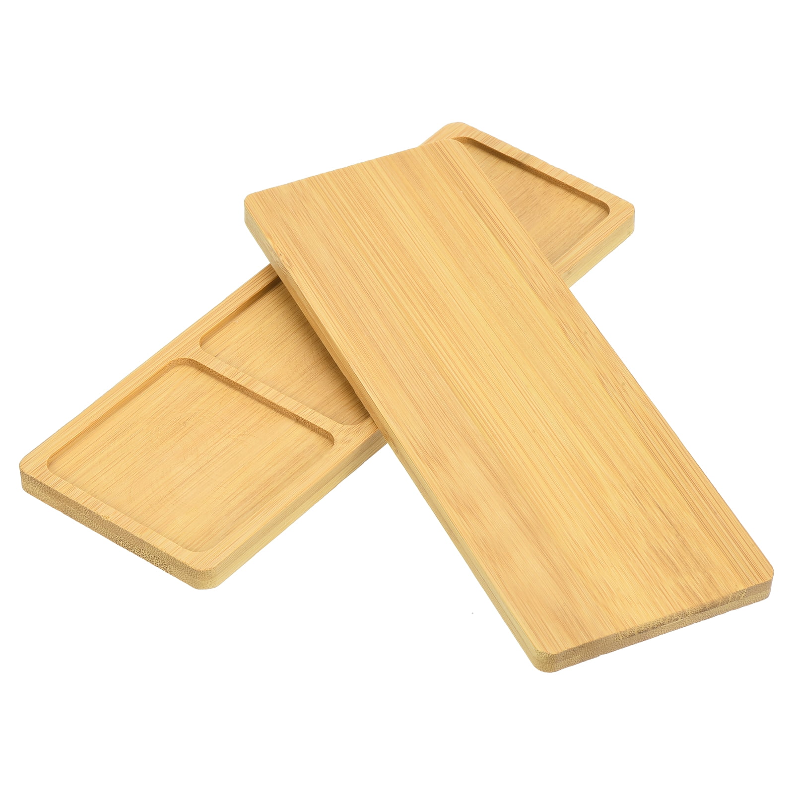 Uxcell 8x3" Rectangular Lattice Bamboo Plant Pot Saucer Flower Drip ...