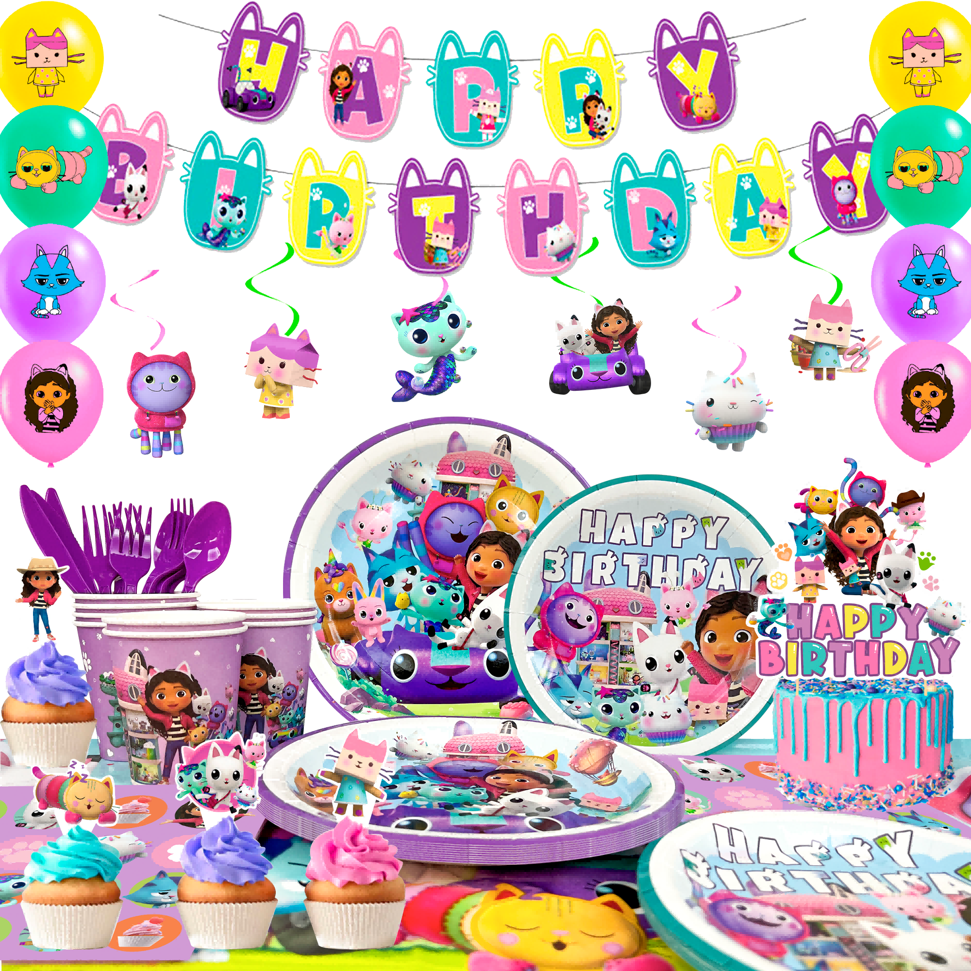 Click here for Elifjoydeco Gabby Dollhouse Party Supplies 115pcs... prices