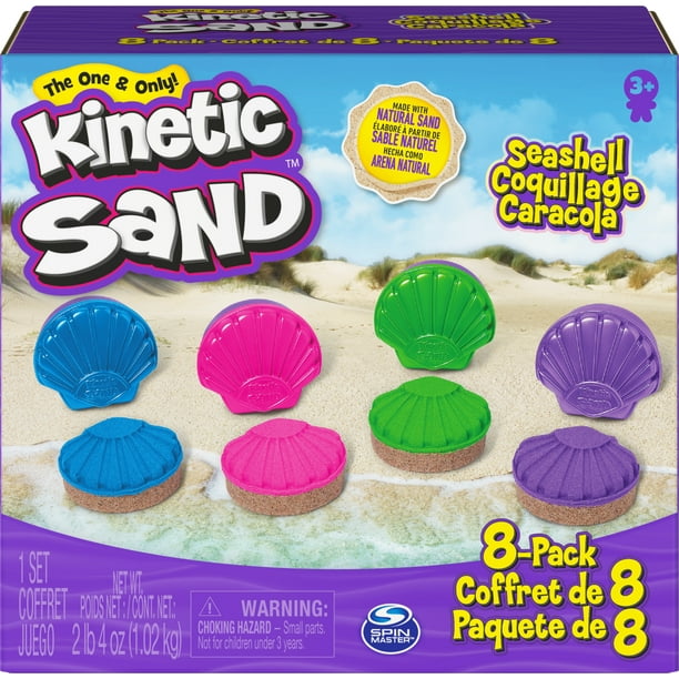 Kinetic Sand, Seashell Containers 8-Pack, for Kids Ages 3 and up ...