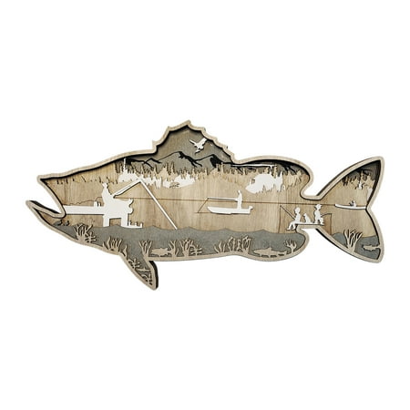 jovati Decorations for Living Room Wall Decor 6 Layer Largemouth Bass ...