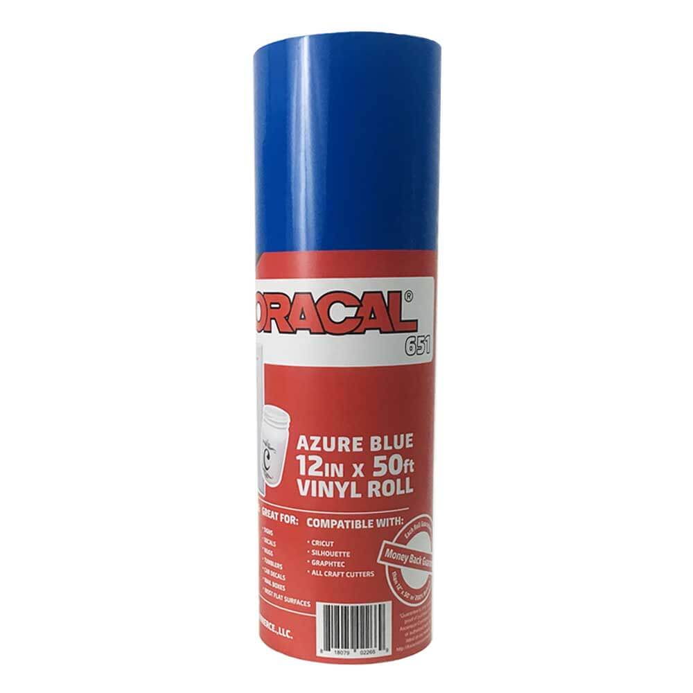 12" x 50ft Roll of Oracal 651 Azure blue Craft Vinyl - Adhesive Vinyl ...