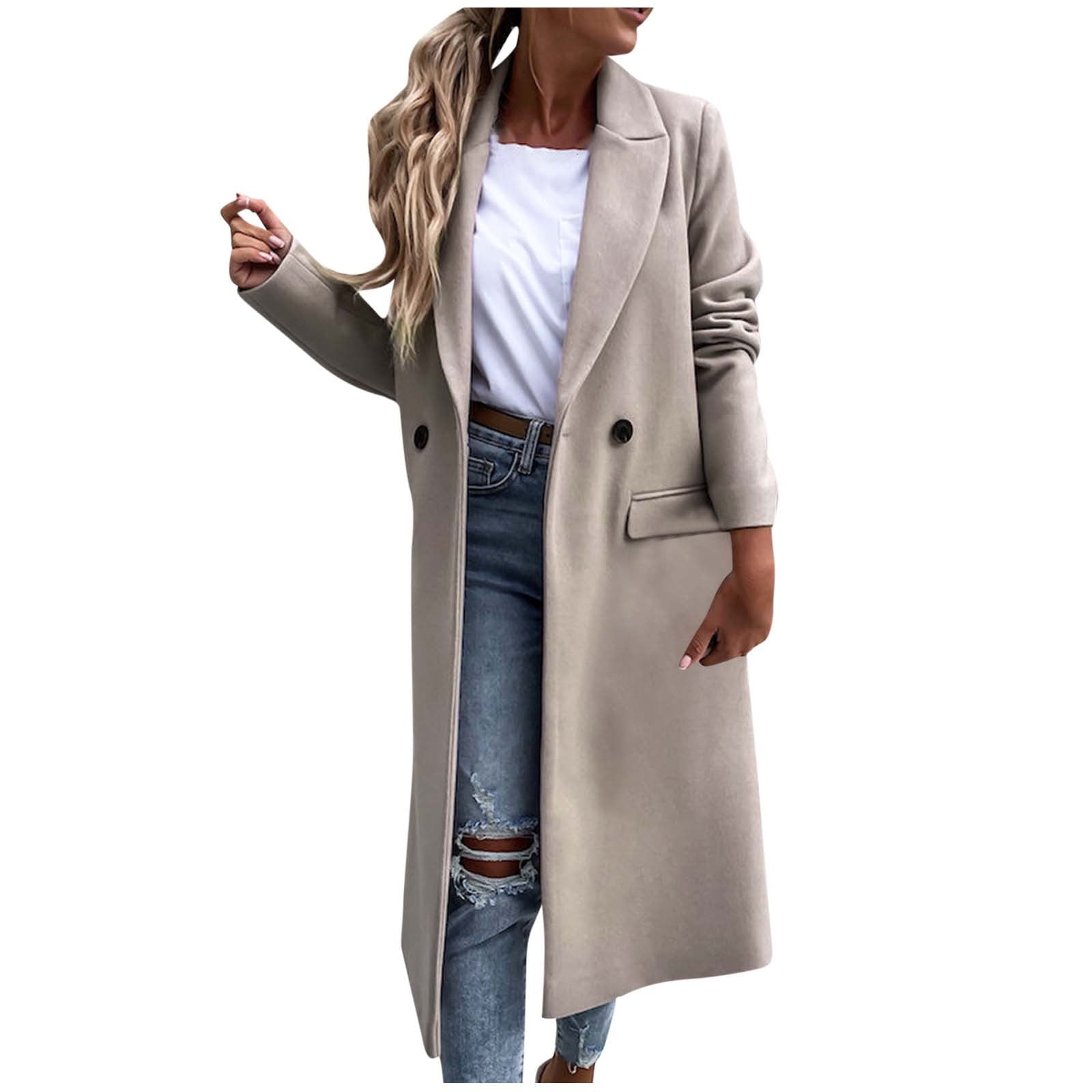 Click here for Iroinid Womens Overcoat Long Sleeve Solid Color Pe... prices