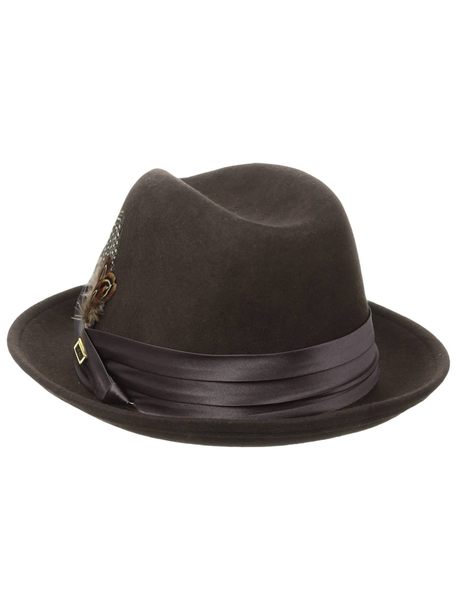 Stacy Adams Men's Crushable Wool Felt Snap Brim Fedora Hat - Brown - X ... Stacy Adams Men's Crushable Wool Felt Snap Brim Fedora Hat - Brown - X ...