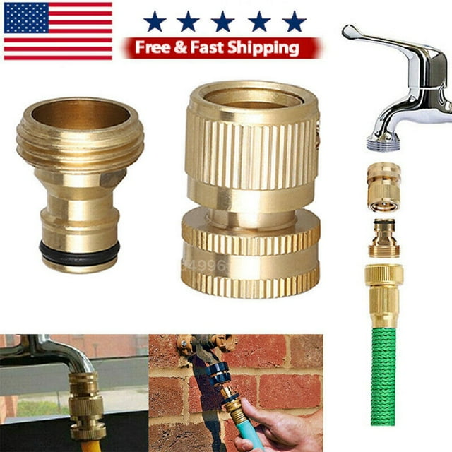 3/4" Garden Hose Quick Connect Water Hose Fittings Brass Female Male ...