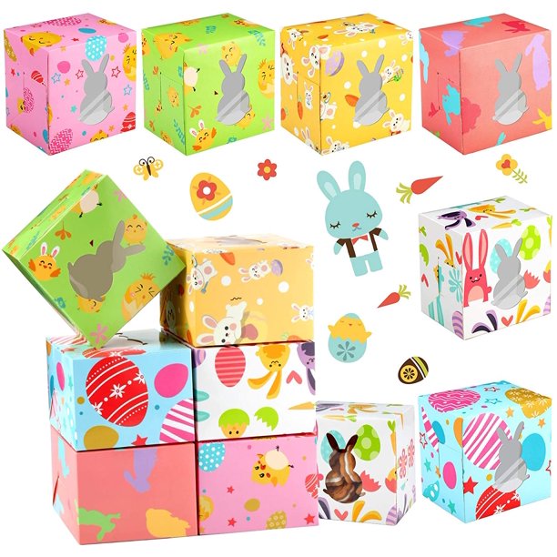 24 Pieces Easter Treat Boxes Easter Party Paper Box Container Easter ...