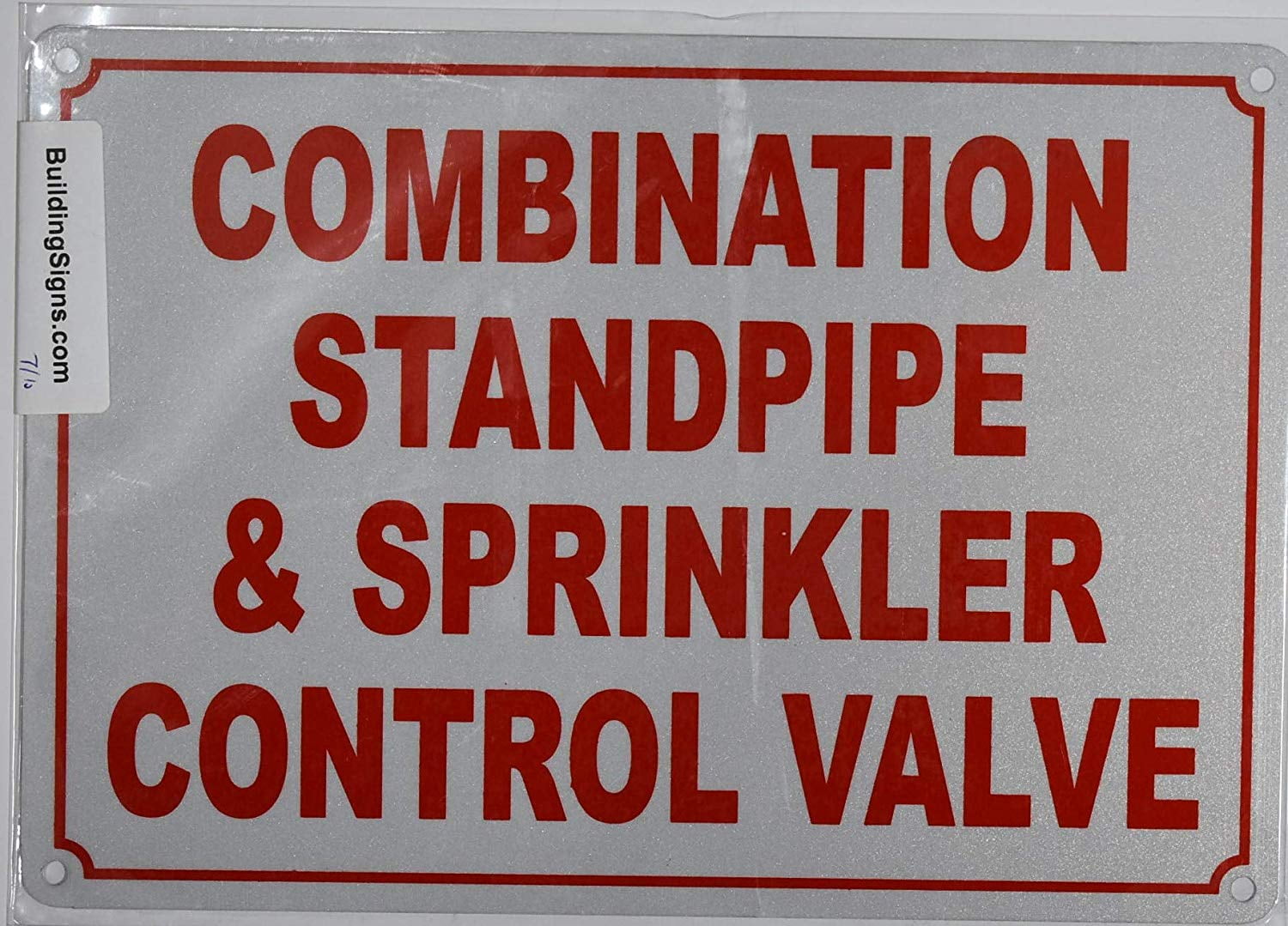Combination Standpipe & Sprinkler Control Valve Sign (Reflective ...