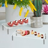 Huanledash 1 Set Birthday Cake Stand Transparent Rectangular ...