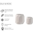 Olly & Rose Leon Geometric Ceramic Plant Pots Set 2 - White 22cm and ...