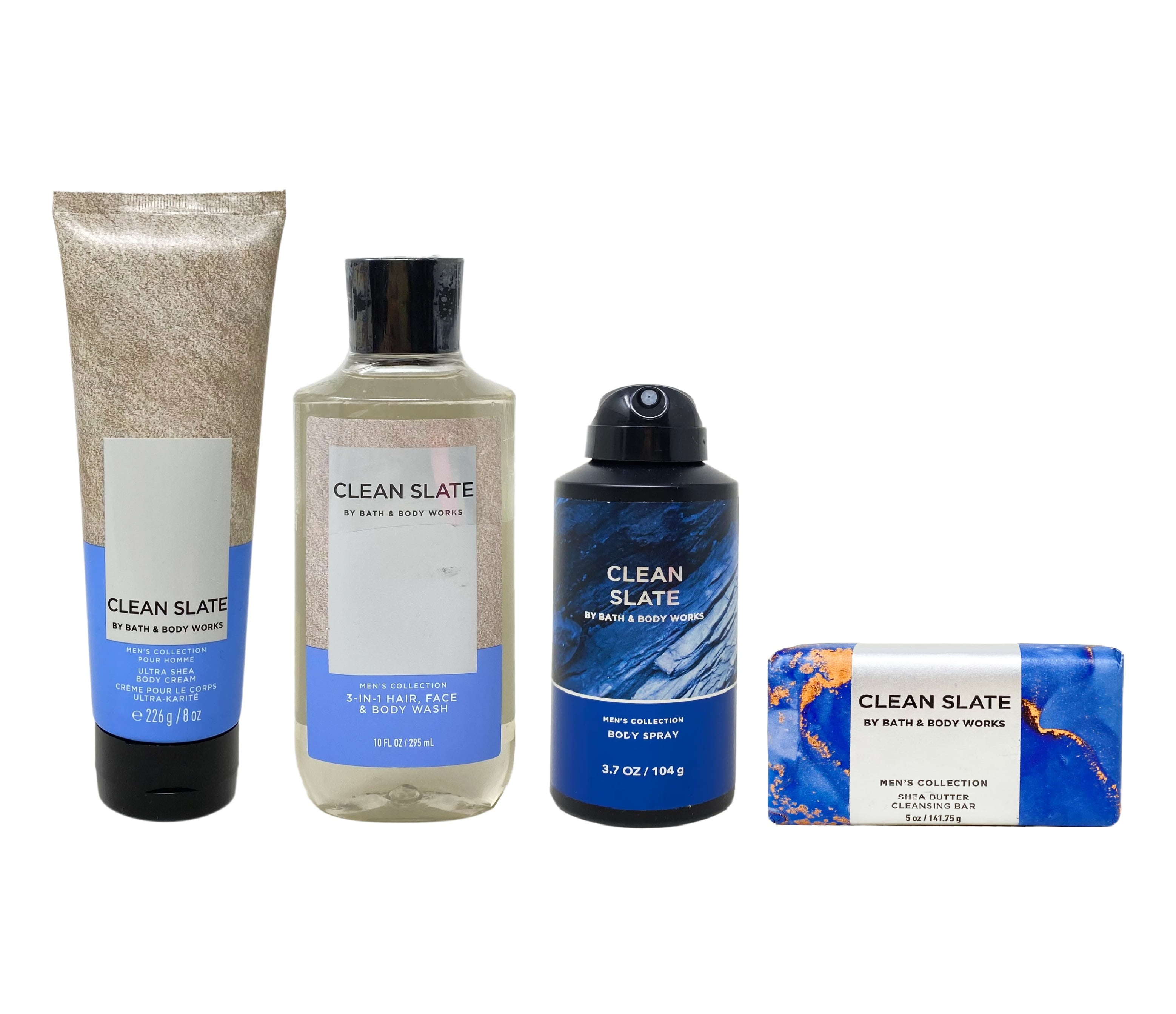 Bath And Body Works Mens Collection Clean Slate 4 Piece Value Pack