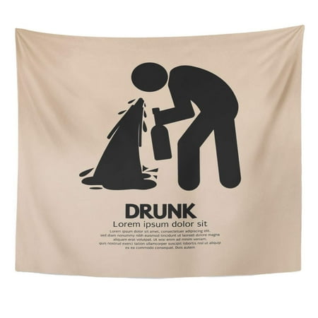 POGLIP Pictogram Black Vomit Drunk Person Graphic Symbol Puke Man Wall ...