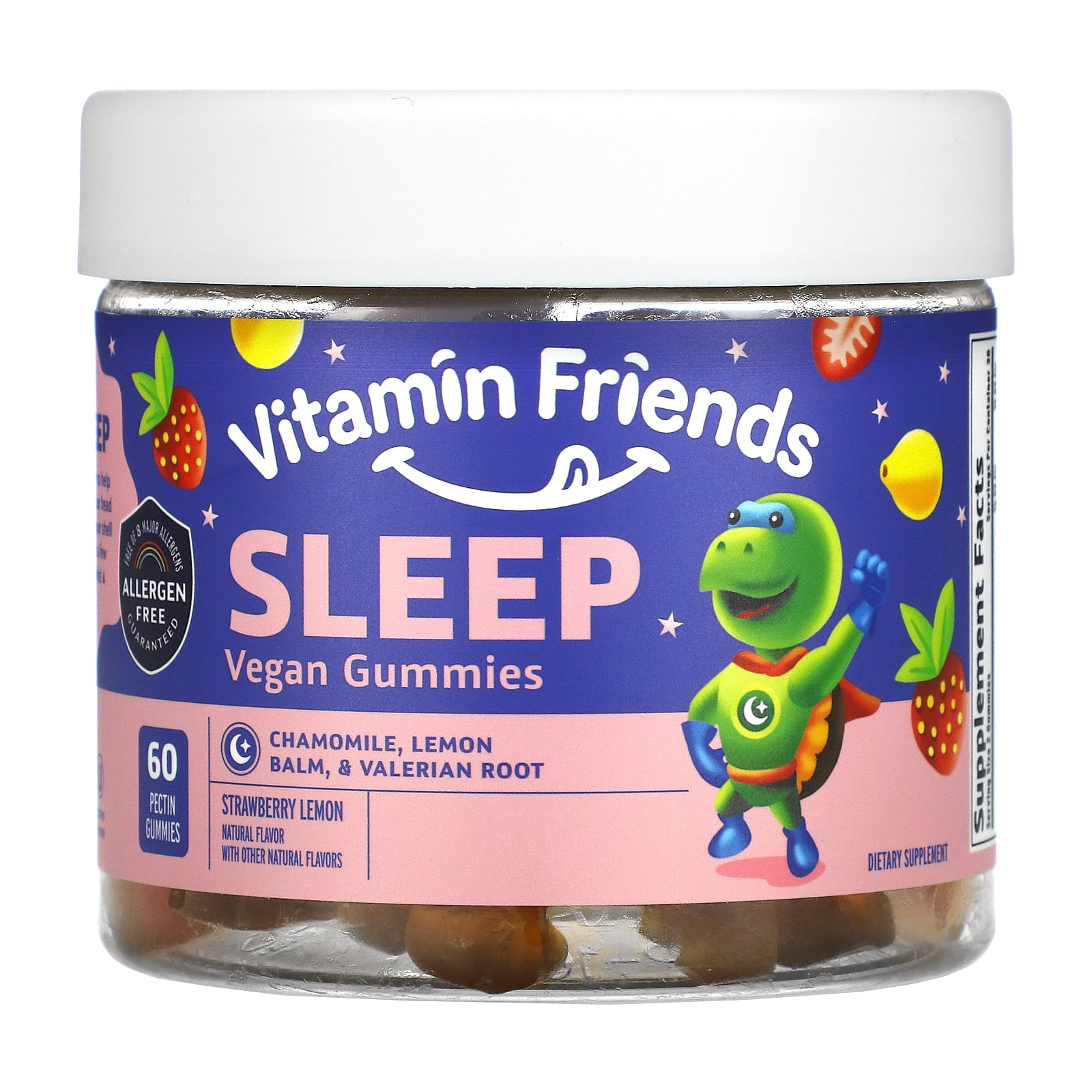 Sleep Vegan Gummies, Strawberry Lemon, 60 Pectin Gummies, Vitamin ...