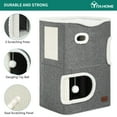 DEXTRUS Modern 3-Level Cat Cube Condo, Scratching Post, Hammock Bed ...