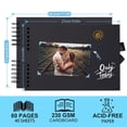 TJT Scrapbook Album 80 Pages Black Kraft Paper Memory Book for Wedding ...