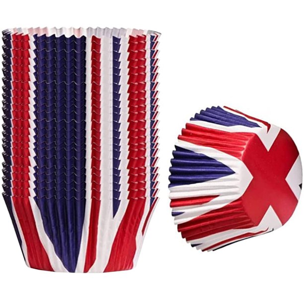 Union Jack Baking Cups Cupcake Liners Mini Paper Baking Cups 200Pcs ...