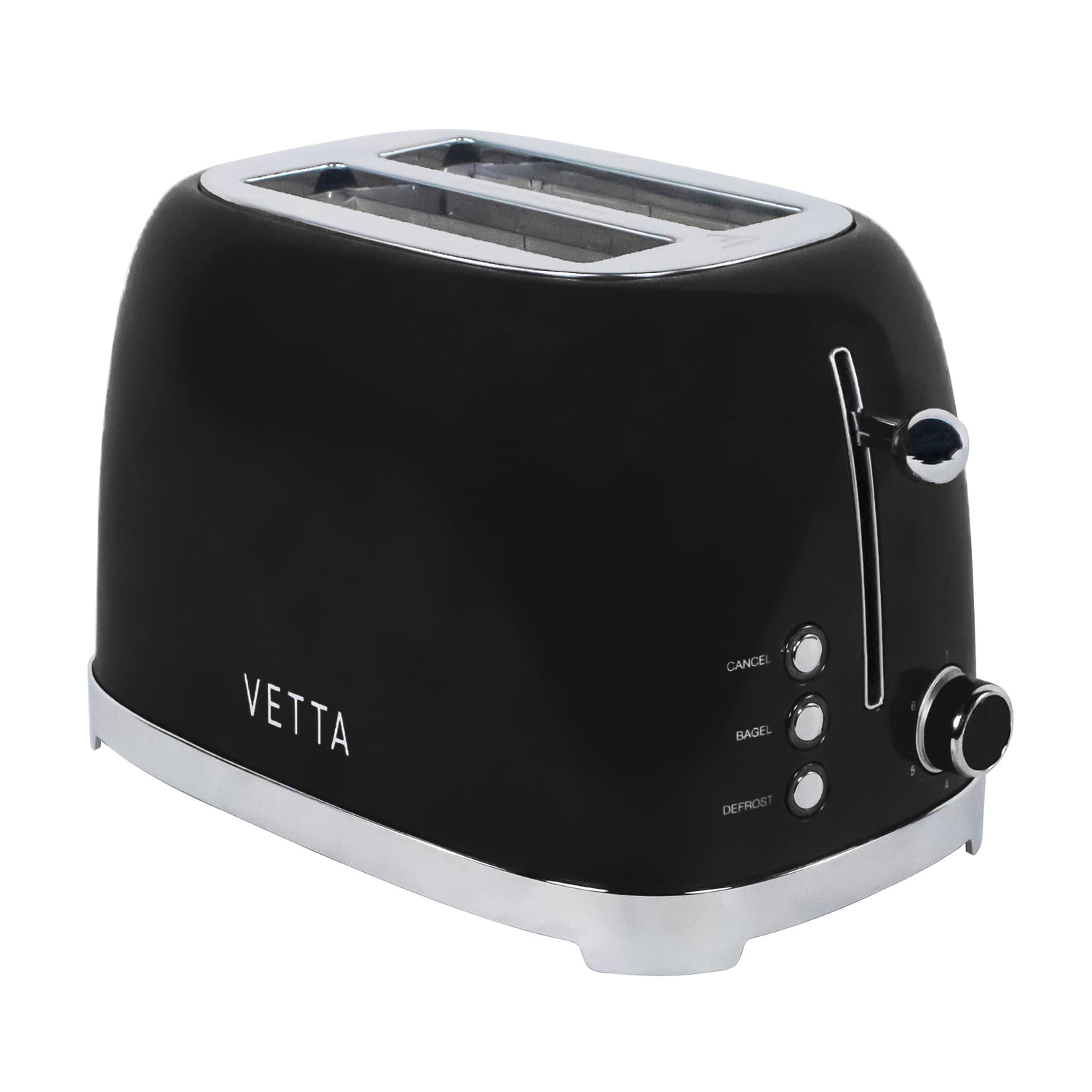 VETTA 2-Slice Extra-Wide-Slot Retro Toaster, Stainless Steel (Black ...