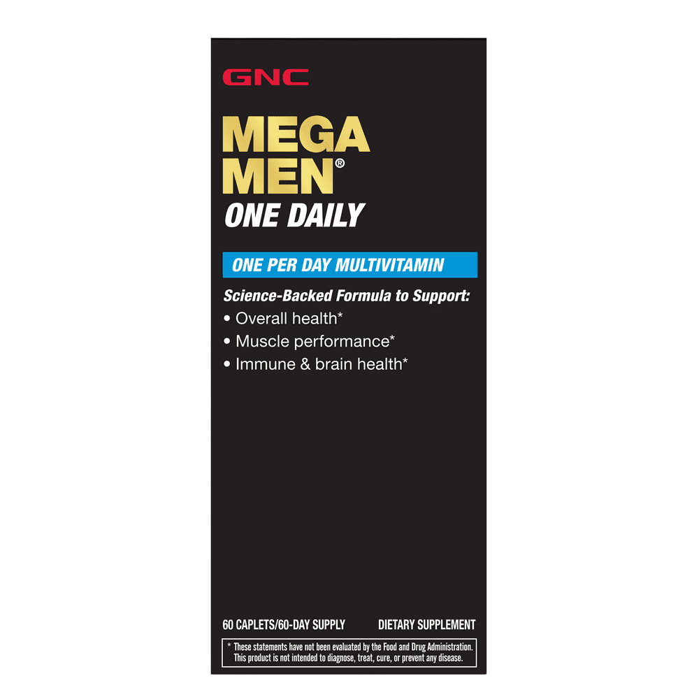 GNC MEGA MEN One Daily Multivitamin, 60 Tablets, Complete Multivitamin ...