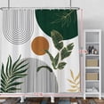 Baocicoo Boho Mid Century Shower Curtain Abstract Sun Green Banana ...