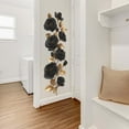 4 Packs Removable Self Adhesive Wall Decal, Black Rose Golden Leaf ...