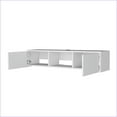 Floating TV Stand, Modern White Engineered Wood Wall Unit with 2 Doors ...
