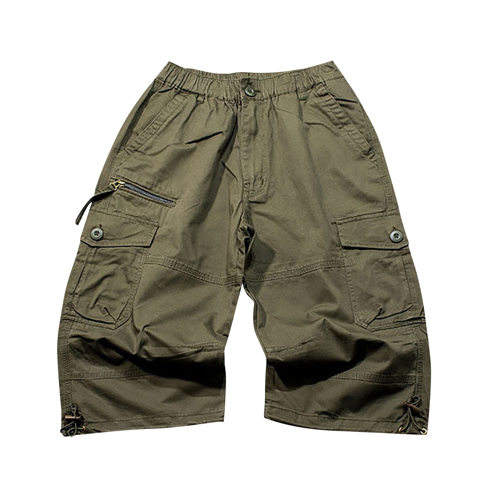 QWANG Men's Cargo Shorts 3/4 Relaxed Fit Below Knee Capri QWANG Men's Cargo Shorts 3/4 Relaxed Fit Below Knee Capri
