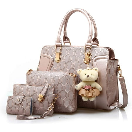 Handbags for Women,Ladies Handbag Set Top 4 Pieces Set in PU Leather ...