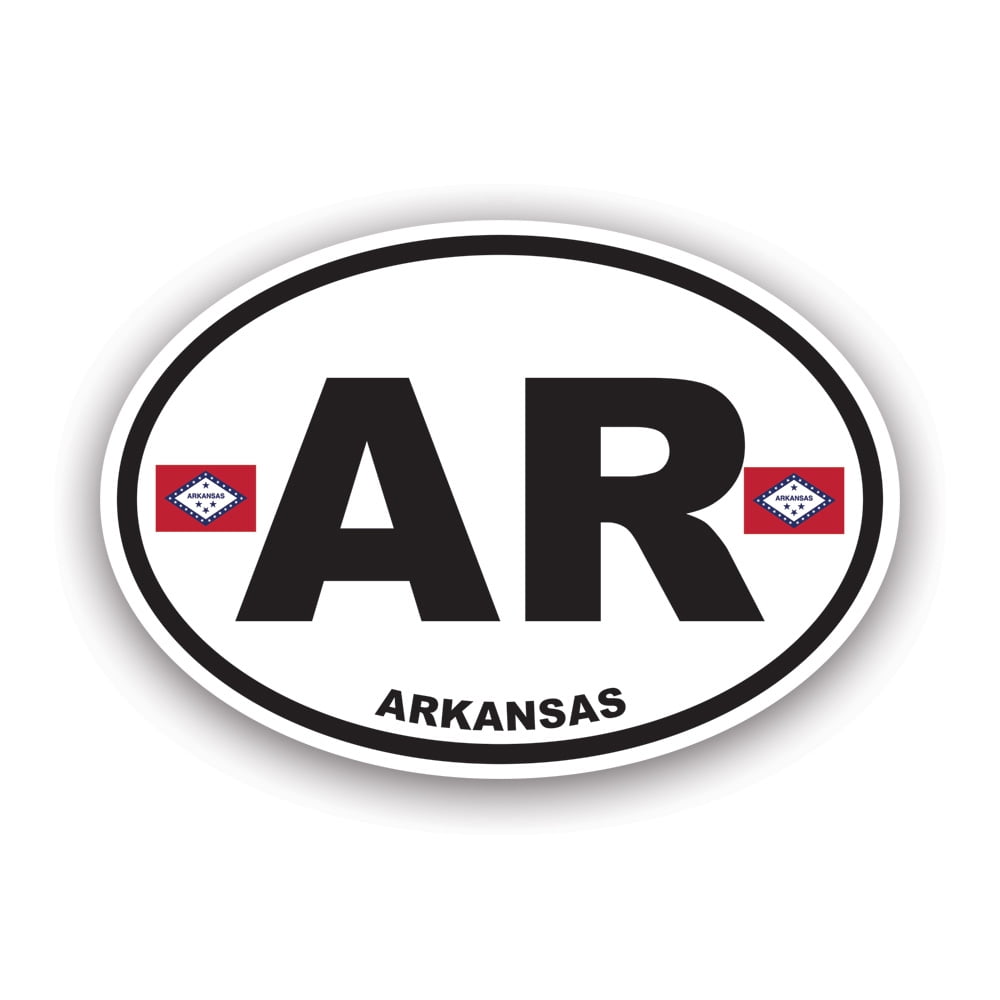Arkansas Flag Oval Sticker Decal - Self Adhesive Vinyl - Weatherproof ...