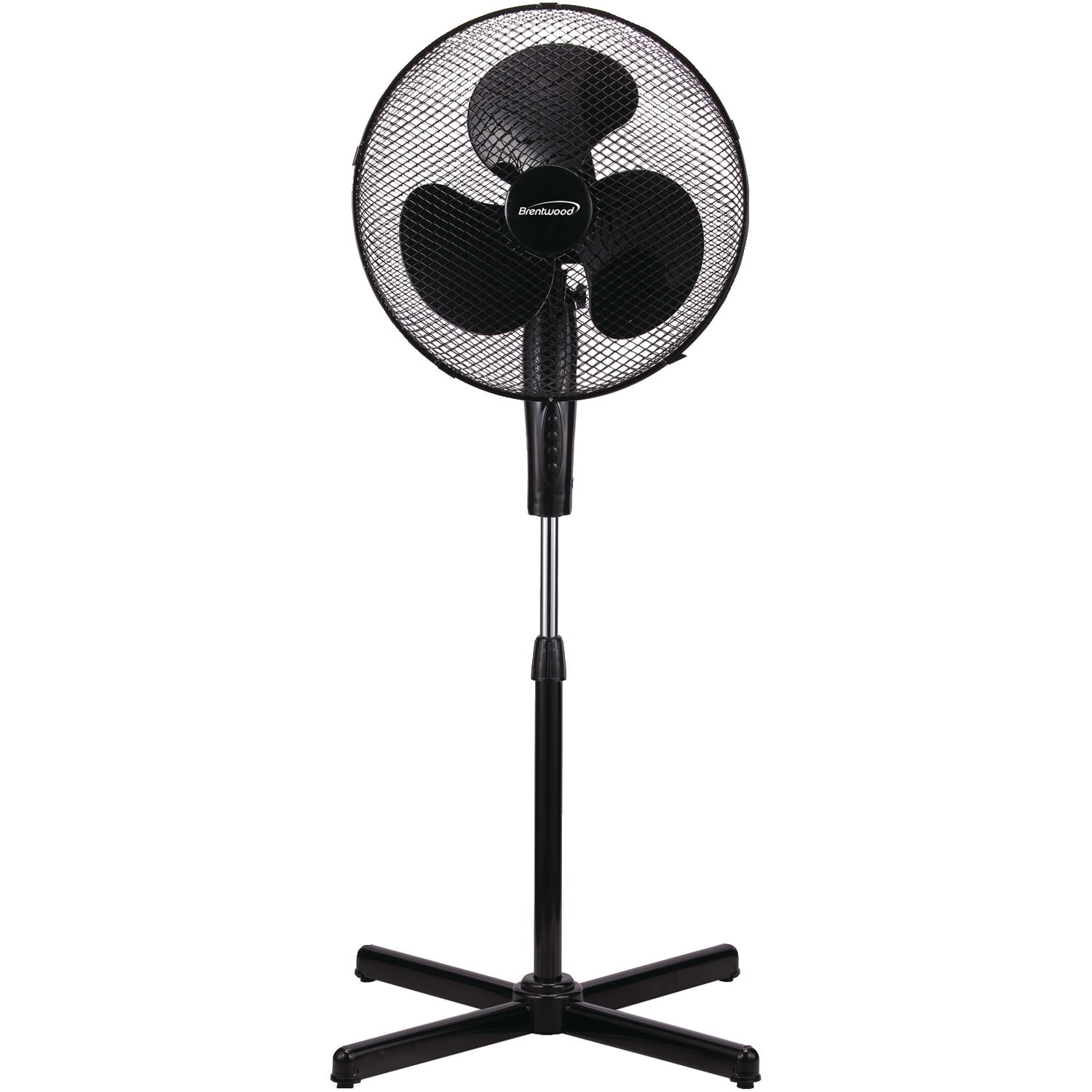 Brentwood Kool Zone F-16SMB 3-Speed 16" Oscillating Stand Fan, Black ...
