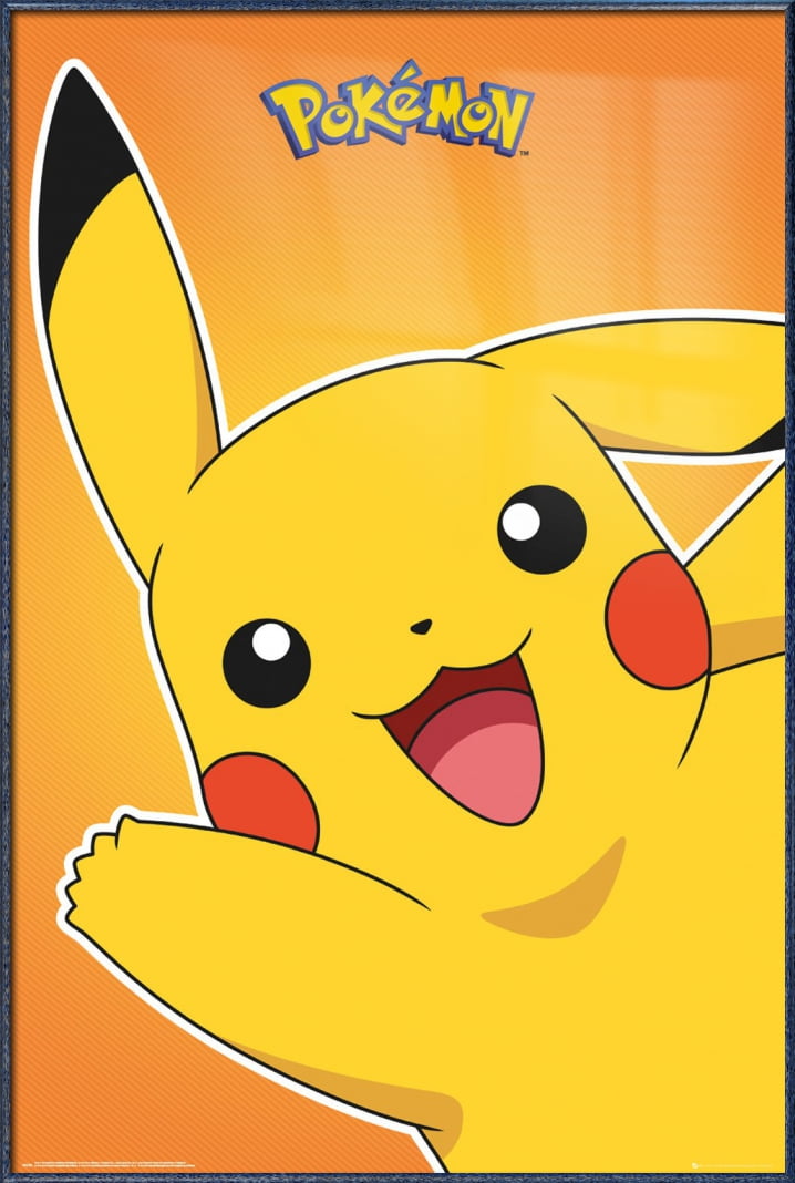 Pokemon - Framed TV Show & Gaming Poster (Pikachu) (Size: 24" X 36 ...
