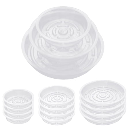 16 in. Clear Vinyl Plastic Plant Saucer for Indoor Planters with ...