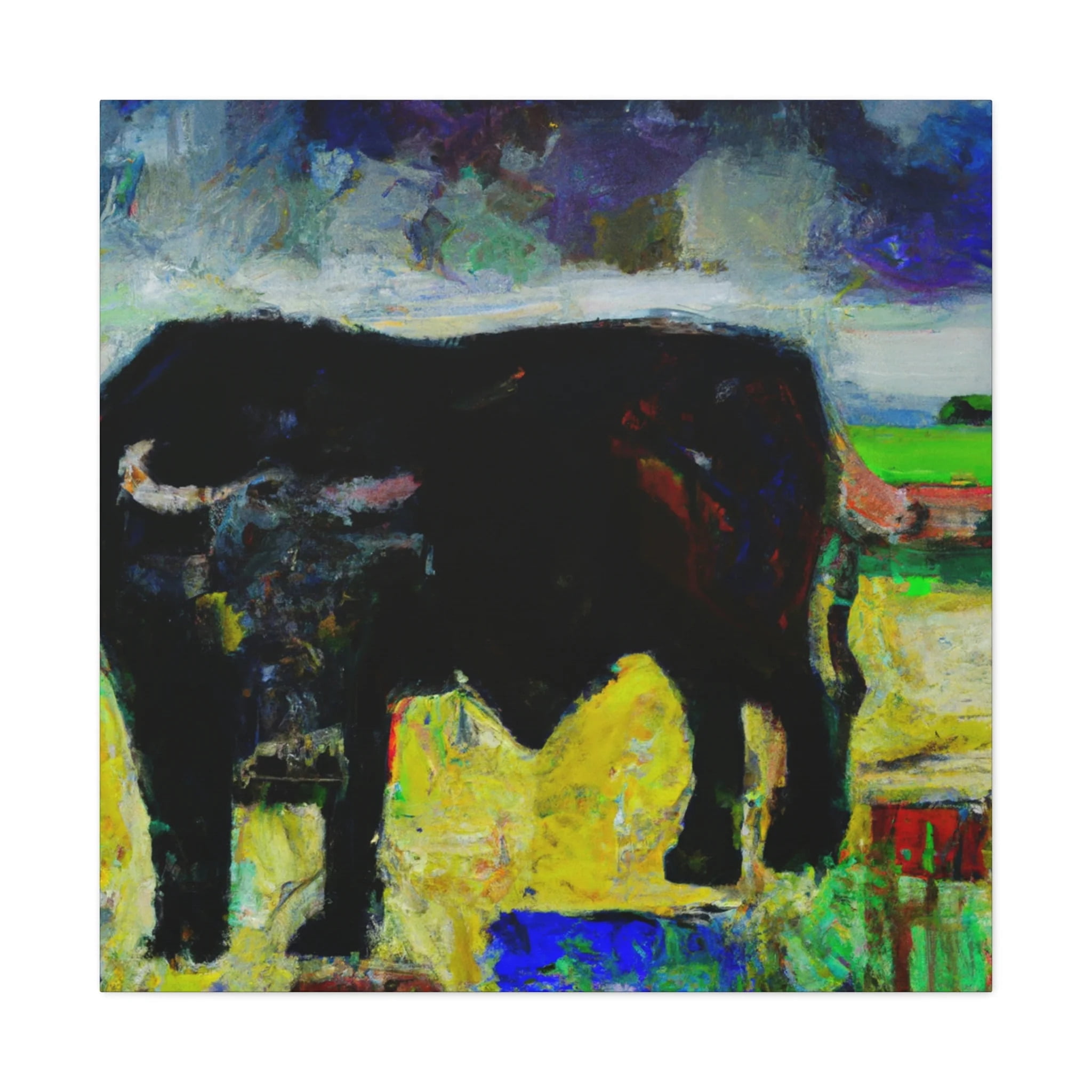 Black Angus Expressionism - Canvas - Walmart.com