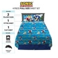 Sonic the Hedgehog Kids Full Sheet Set, Gaming Bedding, Blue, Sega ...