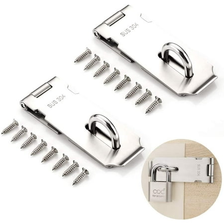 Padlock Clasp Door Latch, 4 inch Door Lock with Screws for Door, Fence ...