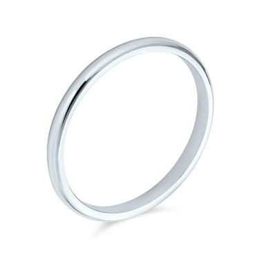 Women's Sterling Silver High-Polish Ring, 2mm - Walmart.com