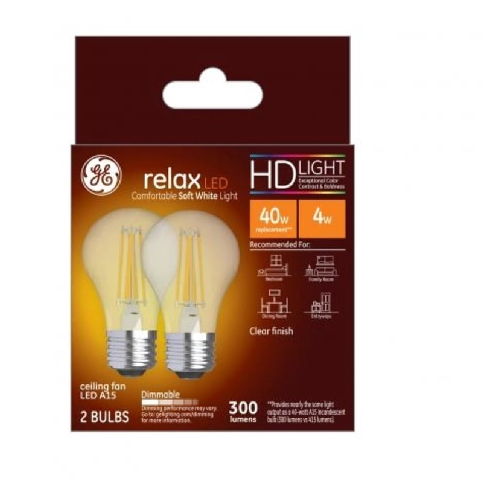 GE 31313 A15 Relax HD LED Light Bulb, 4 Watts - Walmart.com - Walmart.com