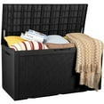 Devoko 100 Gallon Outdoor Resin Storage Box, Black - Durable Outside ...
