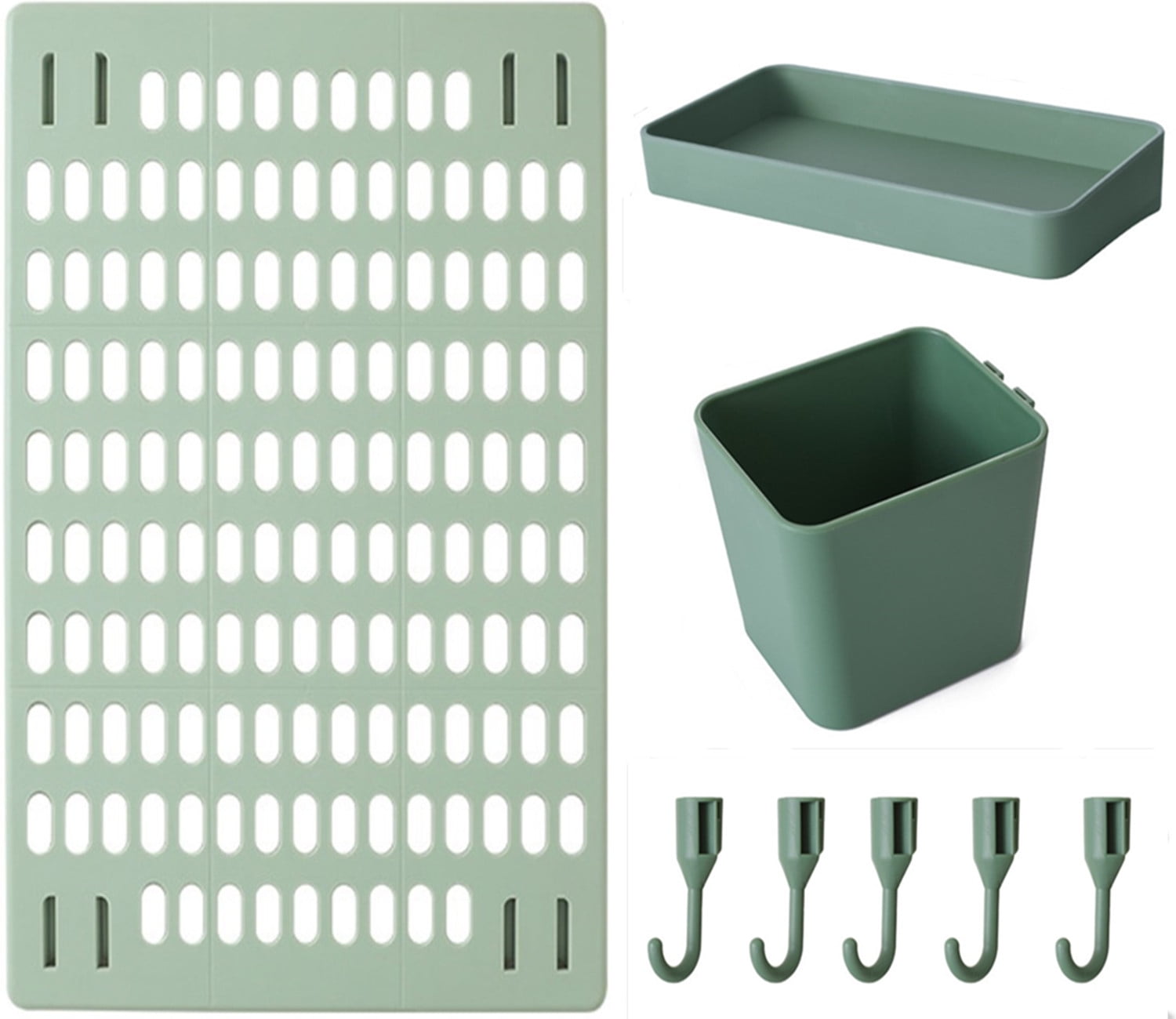 16"×12" Pegboard Combination Kit and 7 Accessories-Shelf Storage Bins ...