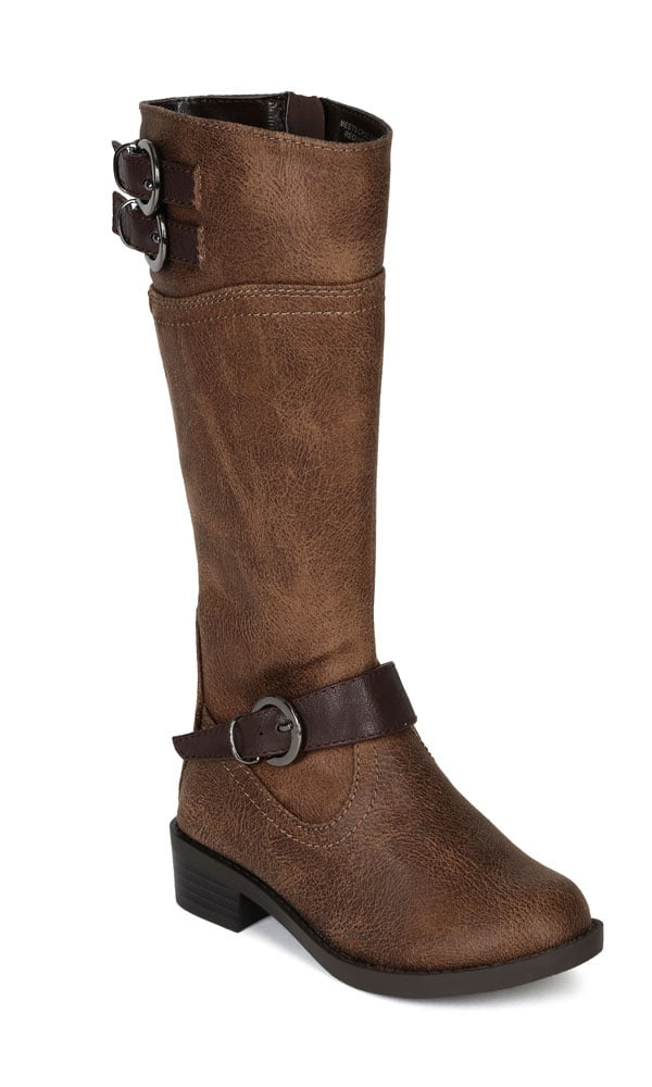 New Soda Golf2 Leatherette Tow Tone Buckle Round Toe Riding Boot ...